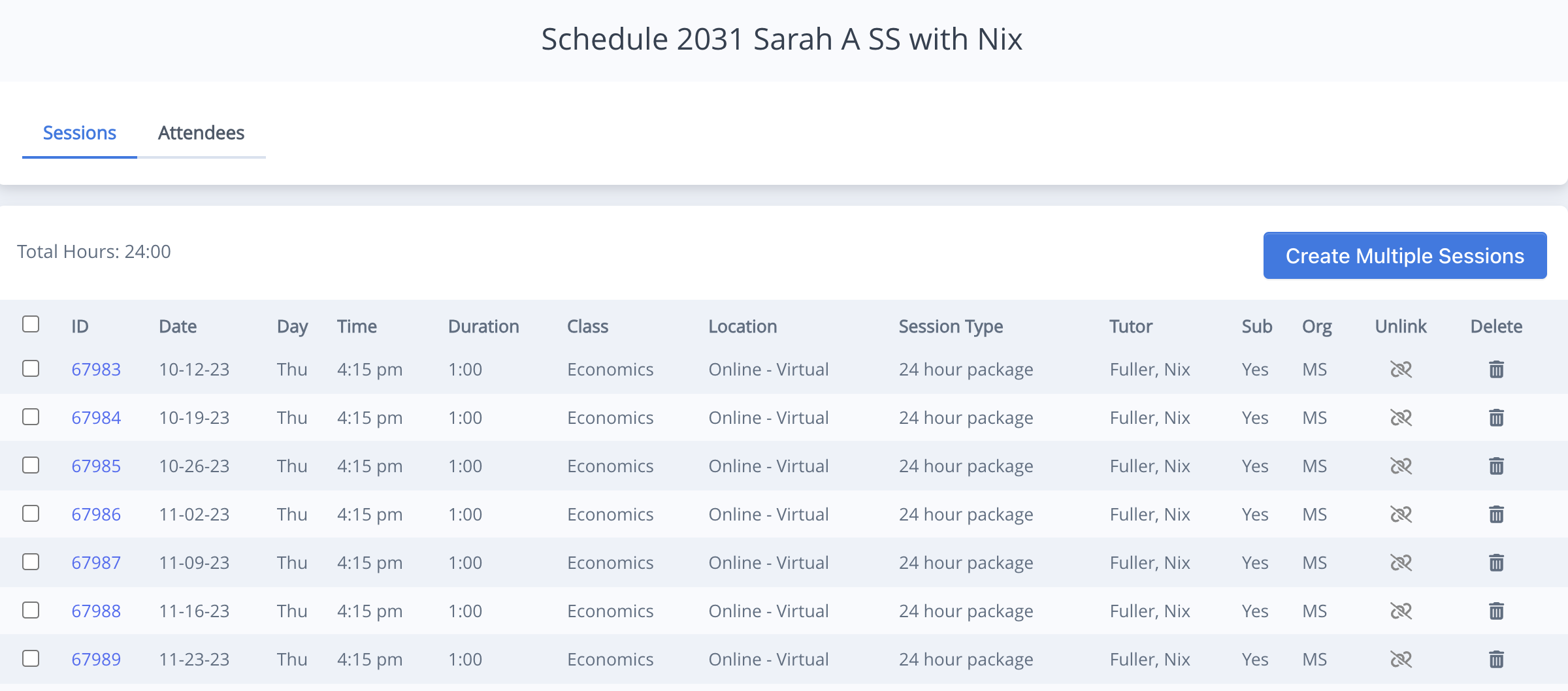 TC12. TutorPlace - Schedules – Oases Knowledge Base