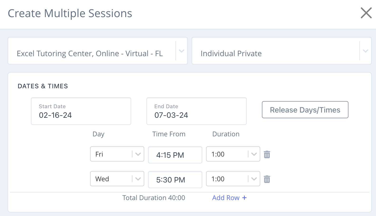 TC12. TutorPlace - Schedules – Oases Knowledge Base