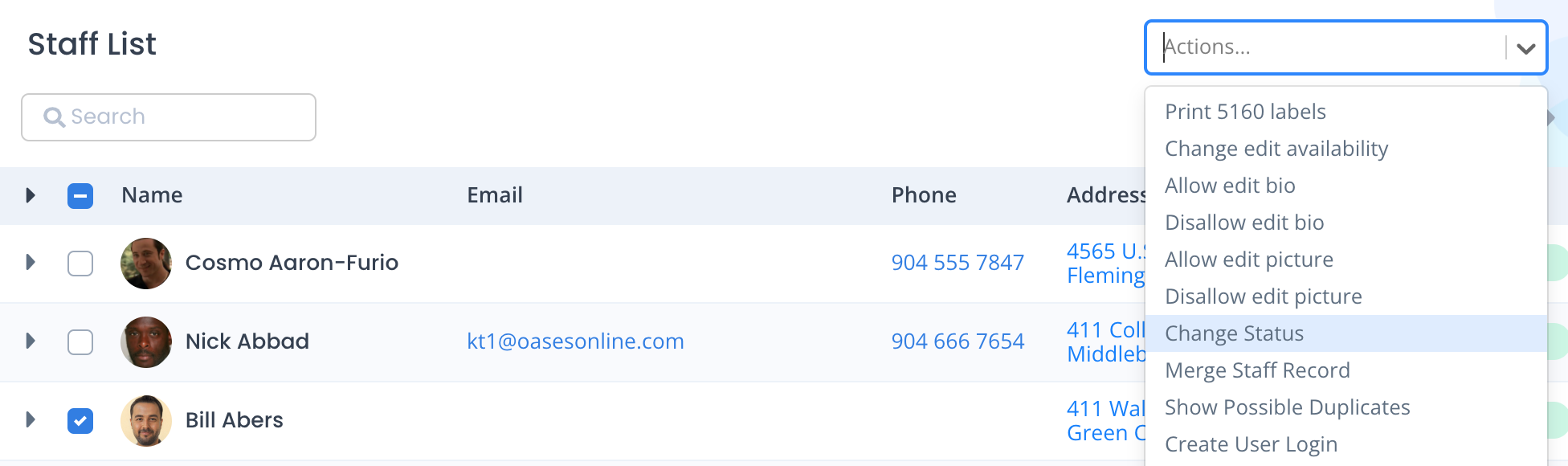WS09. Change Staff Active/Inactive Status in Bulk – Oases Knowledge Base