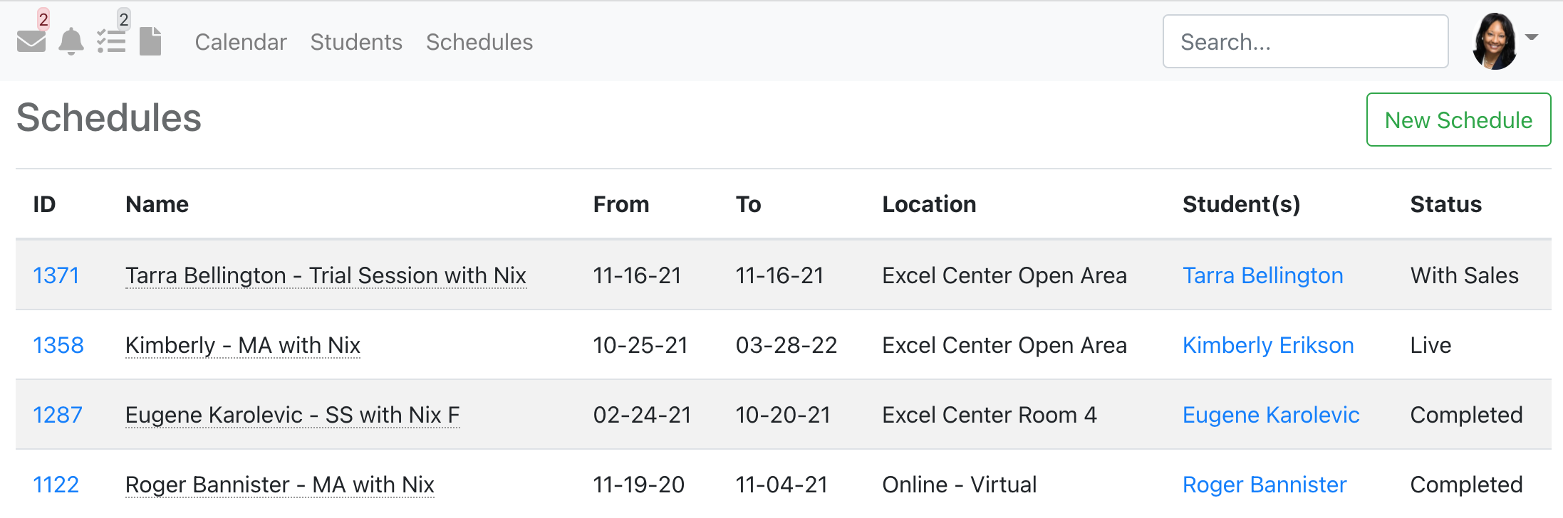 TC12. TutorPlace - Schedules – Oases Knowledge Base